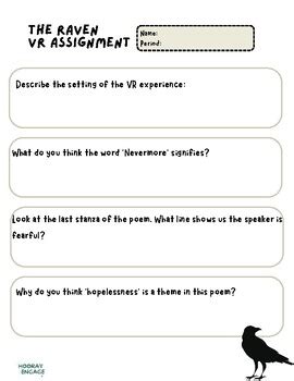 The Raven My Class Vr Worksheet By Hooray Engage Tpt