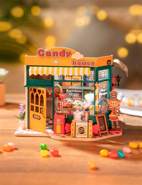 Diy Kits Miniature Kit Rainbow Candy House Arts And Crafts
