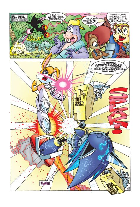 Iconic Archie Sonic Moments 9 Bunnie Fends Off Mecha Sonic Rsonicthehedgehog