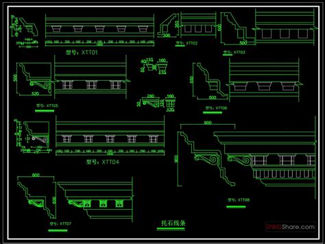 115neoclassical Style Decor Cad Design Elements
