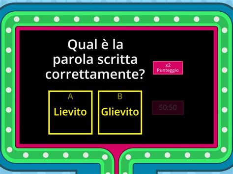 Ripasso Ortografico Parole Con Gli E Li Con Cie E Gie Gameshow Quiz