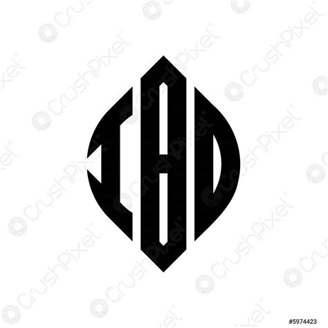 Ibd Circle Letter Logo Design With Circle And Ellipse Shape Stock