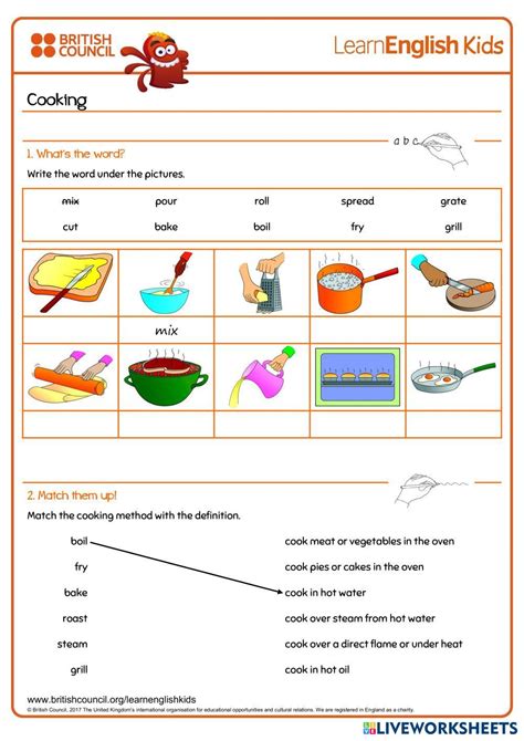 Cooking Free Interactive Worksheets 7889123