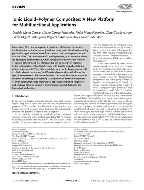Ionic Liquidpolymer Composites A New Platform For Multifunctional Applications Request Pdf