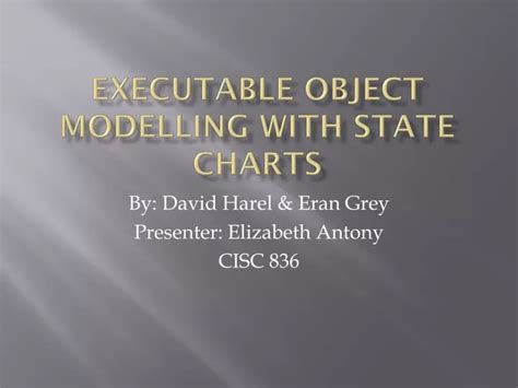 Ppt Enhancing Object Modeling Through Statecharts A Comprehensive