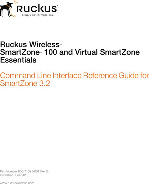 Ruckus Smartzone 100 Command Line Interface Reference