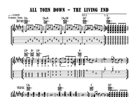 All Torn Down Tab And Chords The Living End