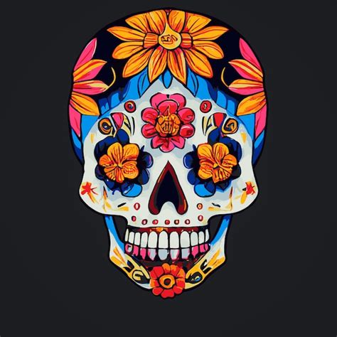 Premium Photo A Colourful Traditional Calavera Sugar Skull Decorated
