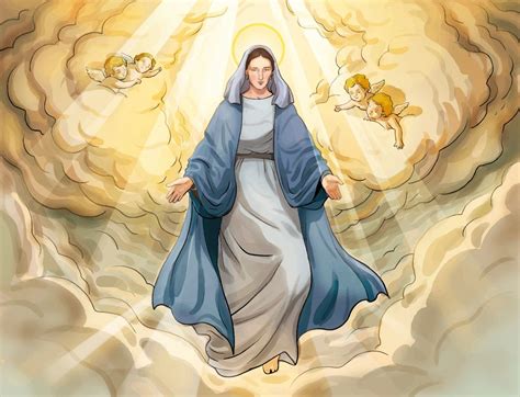 Virgin Mary Ascension To Heaven Wallpaper Mural Magicdecor®