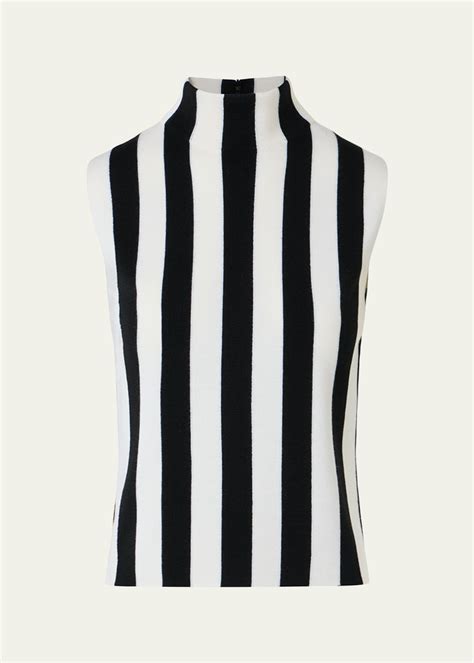 Akris Punto Vertical Stripe Merino Knit Top Bergdorf Goodman