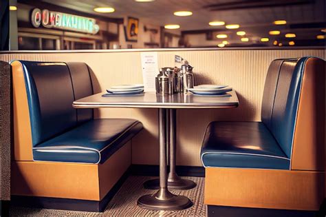 Premium Ai Image Vintage Table Of Classic Diner R