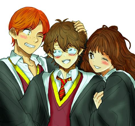 Ron Harry And Hermione By San Zetsu On Deviantart