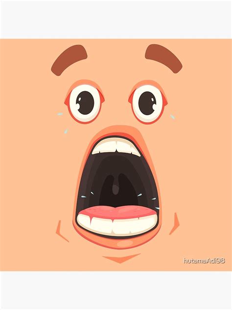 Roblox Shocked Face Art Print By Hutamaadi98 Redbubble