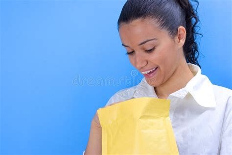 Girl With Envelope Stock Image Image Of Mail Gesture 2959017