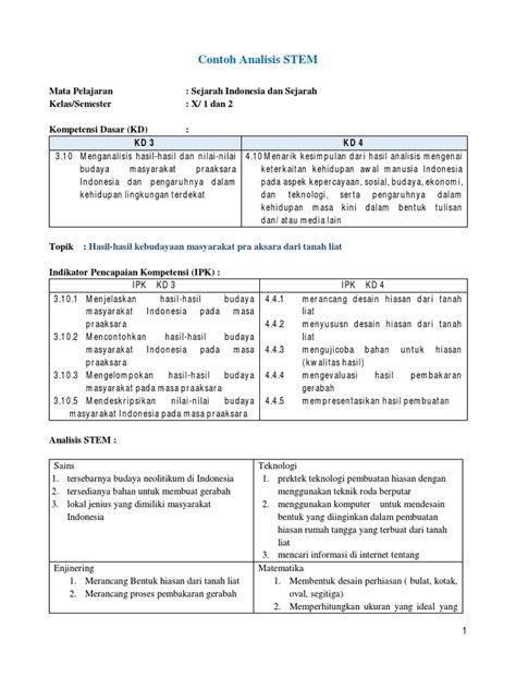 Analisis Stem Sejarah Pdf