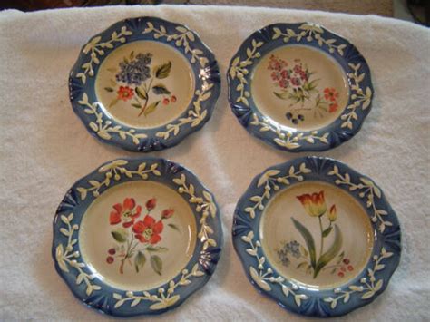 Set Of 4 Pamela Gladding Certified International Flora Salad Plates 8 5 Ebay