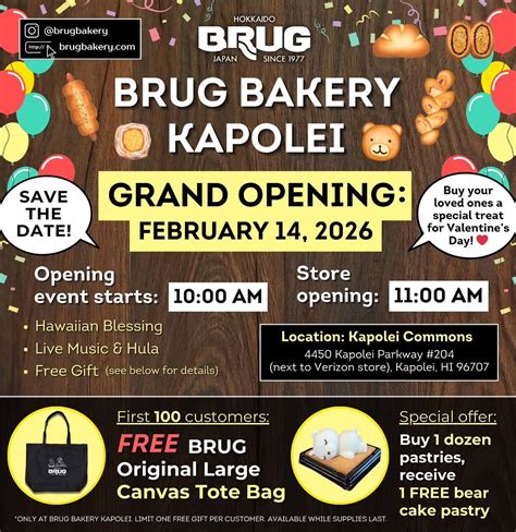 Brug Bakerys Grand Opening This Saturday Feb 14 Kapolei Chamber Of
