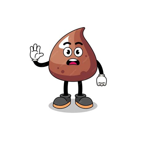 Premium Vector Choco Chip Cartoon Illustration Doing Stop Hand
