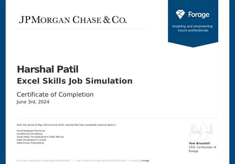 Completed Excel Job Simulation With Forage Harshal Patil Posted On