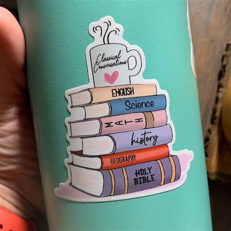 Classical Conversations Vinyl Sticker • Stack Of Books • Water Bottle • Decal • Bumper