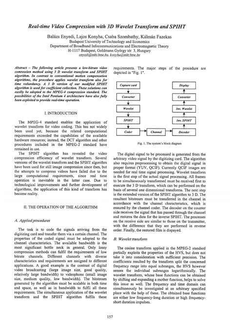 real time video compression with 3d wavelet transform and spiht