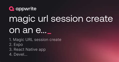 magic url session create on an expo react native app threads appwrite
