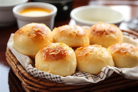Premium Ai Image A Basket Of Buns With A Bowl Of Soup And A Bowl Of Soup