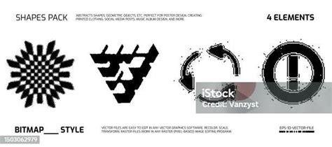 유니버설 트렌디 기하학적 모양 벡터 비트 맵 디더링 텍스처로 설정됩니다 0명에 대한 스톡 벡터 아트 및 기타 이미지 0명 2000년 3차원 형태 Istock