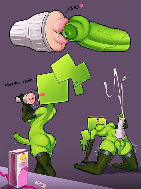 Rule 34 Cumshot Duplicate Fleshlight Futa Only Futanari Green Body Green Skin Kissing Mario