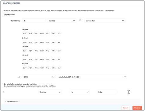 follow the instructions below to create a workflow with a cyclic trigger