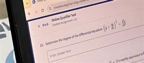 Determine The Degree Of The Differential Equation Lefty Frac Dy D