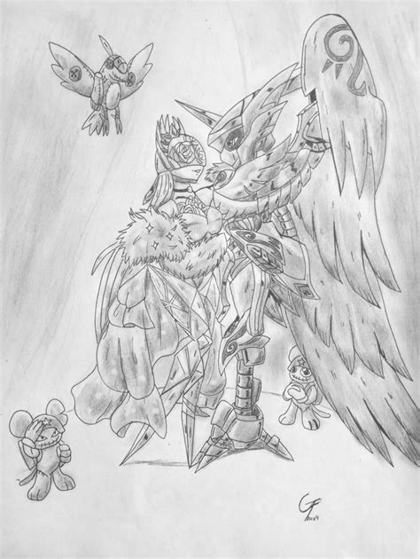 Cendrillmon Zephagamon Digimon Digimon Liberator Absurdres Highres Armor Belt Bird