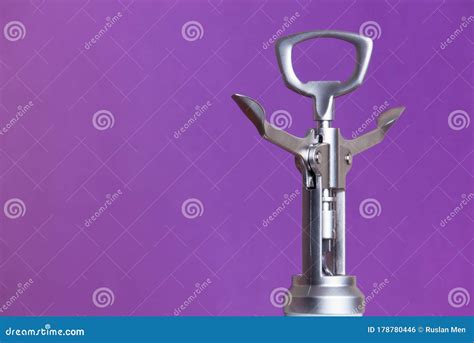 Metallic Corkscrew With Two Levers Like Humanoid Robot Spreads It`s