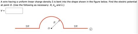 Solved A Wire Having A Uniform Linear Charge Density N Is Chegg