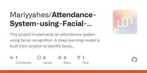 Github Mariyyahesattendance System Using Facial Recognition This