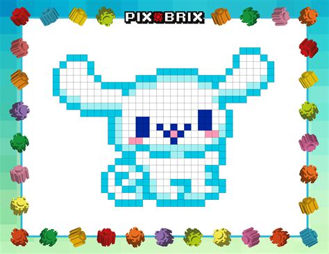Sanrio Cinnamoroll Pix Brix Pixel Art Template Instructions Small