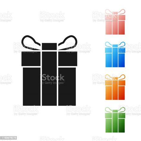 흰색 배경에 격리 된 검은 선물 상자 아이콘입니다 다채로운 아이콘을 설정합니다 벡터 일러스트레이션 검은색에 대한 스톡 벡터 아트 및 기타 이미지 Istock