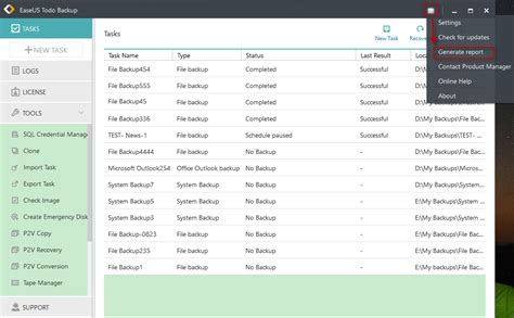 Create An Error Report Of Easeus Todo Backup Enterprise Edition