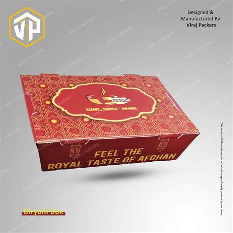 Customized Biryani Packaging Boxes Paper 7x5 Inches Rectangular Shape