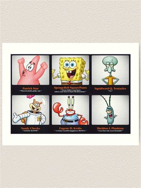 Spongebob Yearbook Signatures Art Print By Luna7 Redbubble