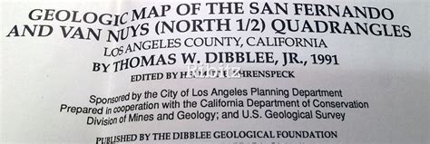 Htf Dibblee Geologic Map Df 33 San Fernando And Van Nuys North Half La