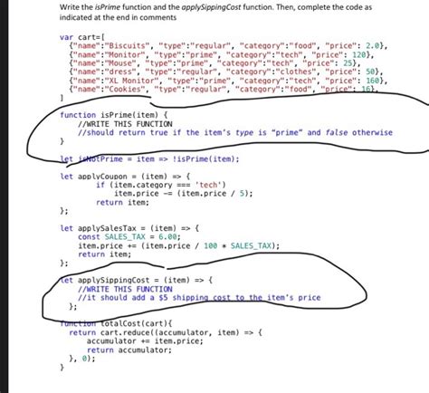 Solved Write The Isprime Function And The Applysipping Cost