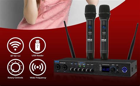 Pyle Sistema De Micrófono Inalámbrico Uhf Receptor Mezclador De