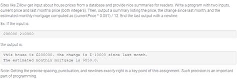 Solved Sites Like Zillow Get Input About House Prices From A Chegg Com