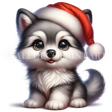18 Cute Christmas Wolf Clipart Bundle High Quality S Digital