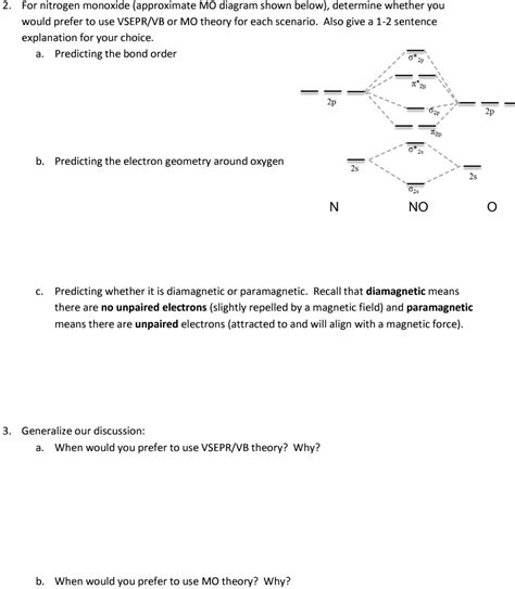 Solved 2 For Nitrogen Monoxide Approximate Mo Diagram