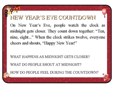 Happy New Year Reading Comprehension Passage Global Tradition Good