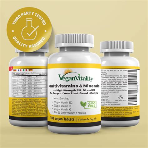 Buy Vegan Multivitamin And Minerals With High Strength Vitamin B12 D3