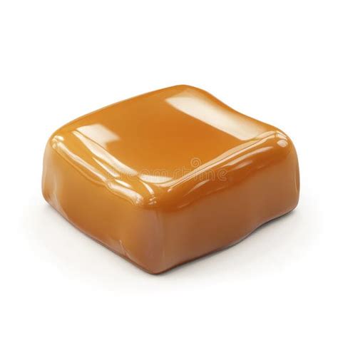 Delicious Caramel Candy Cube Sweet Treat Golden Brown Stock