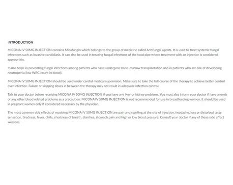 Micona Iv 50 Mg Micafungin Sodium Injection At ₹ 1875 Piece Mykes